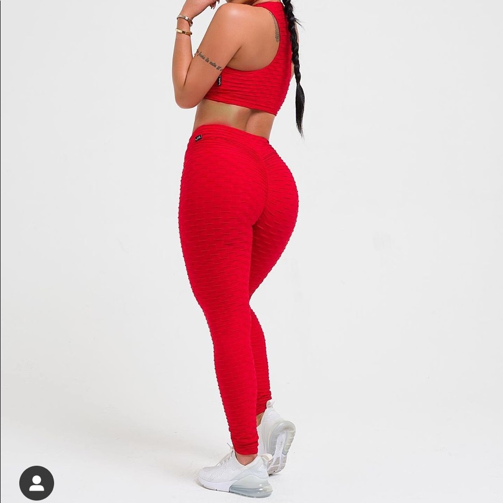 Red Textured Workout Set - Gem